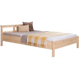 Futonbett Ticaa, B:147,6cm, beige, Betten, "Merci", Einzelbett, aus Kiefer Massivholz, inkl. Rollrost