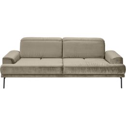 3-Sitzer Musterring, B:228cm H:79cm T:130cm, lila, 100% Polyester, Sofas, "MR 4580", inkl. Kopf- und Sitztiefenverstellung, Fuß schwarz, B228 x T103