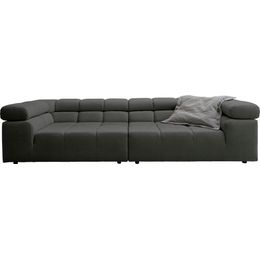 Big-Sofa Inosign, B:290cm H:70cm T:110cm, grau, Sofas, "Ancona B/T/H: 290/110/70 cm", auffällige Steppung, inkl. 2 Zierkissen und verstellbaren