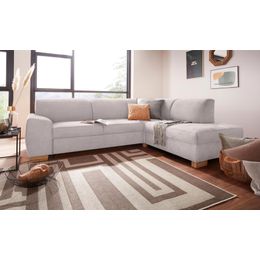Ecksofa DOMO collection, B:260cm H:81cm T:195cm, grau, Wohnzimmer, Sofas, "Incanto kubische Formensprache, komfortabel, L-Form", wahlweise mit