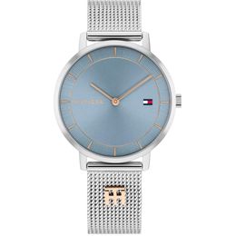 Tommy Hilfiger Damen Quarzuhr "TEA", silber, Armbanduhren, Armbanduhr, Damenuhr, Edelstahlarmband, analog