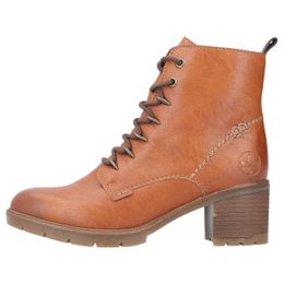 Rieker Damen Schnürstiefelette, Gr. 42, braun, Lederimitat, Schuhe, Schnürboots, Blockabsatz, mit Innenreißverschluss