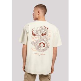 F4NT4STIC Damen T-Shirt "Drache Feuer Japan", beige, Gr. XS, Obermaterial: 100% Baumwolle, Shirts, Print