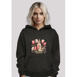 F4NT4STIC Damen Kapuzenpullover "Rosa wei&szlig;er Fr&uuml;hlingsblumenstrau&szlig;", schwarz, Gr. XS, Obermaterial: 65% Baumwolle, 35% Polyester, Pullover, Premium