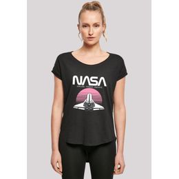 F4NT4STIC Damen T-Shirt "Long Cut T-Shirt 'NASA Space Shuttle Sunset'", schwarz, Gr. XL, Obermaterial: 100% Baumwolle, Shirts, Damen,Premium