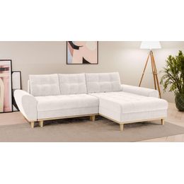 Ecksofa Home Affaire, B:268cm H:86cm T:175cm, beige, 100% Polyester, Wohnzimmer, Sofas, "Ahrdorf mit Bettfunktion und Bettkasten, Maße: B/H/T