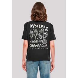 F4NT4STIC Damen T-Shirt "Oysters And Champagne Summer", schwarz, Gr. XL, Obermaterial: 100% Baumwolle, Shirts, Premium Qualit&auml;t