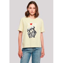 F4NT4STIC Damen T-Shirt "Love is all you need", gelb, Gr. L, Obermaterial: 100% Baumwolle, Shirts, Premium Qualität