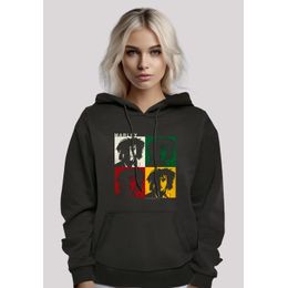 F4NT4STIC Damen Kapuzenpullover "Bob Marley Reggae Music Colour Blocks", schwarz, Gr. L, Obermaterial: 65% Baumwolle, 35% Polyester, Pullover,