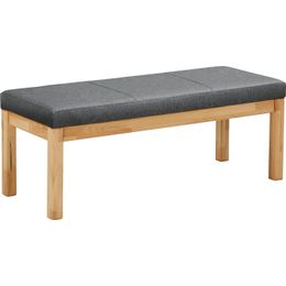 Sitzbank, B:150cm H:50cm T:49cm, grau, MASSIVLINE & MORE, Massivholz, Polyester, Esszimmer, Sitzbänke, "Roberto", Massivholz