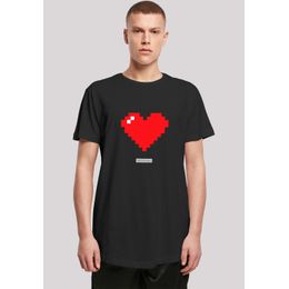 F4NT4STIC Herren T-Shirt "Pixel Herz Good Vibes Happy People", schwarz, Gr. L, Obermaterial: 100% Baumwolle, Shirts, Print