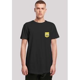 F4NT4STIC Damen T-Shirt "Looney Tunes Tweety Pie Face Faux Pocket", schwarz, Gr. L, Obermaterial: 100% Baumwolle, Shirts, Print