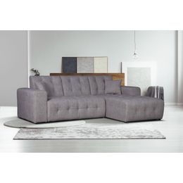 Ecksofa Home Affaire, B:234cm H:85cm T:163cm, grau, 100% Polyester, Wohnzimmer, Sofas, "Nosia L-Form", incl. 2 Zierkissen, mit feiner Steppung