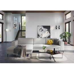 Ecksofa DOMO collection, B:329cm H:81cm T:173cm, silber, Wohnzimmer, Sofas, "Modica, zeitlos und elegant, L-Form", moderne Optik mit extrabreiter