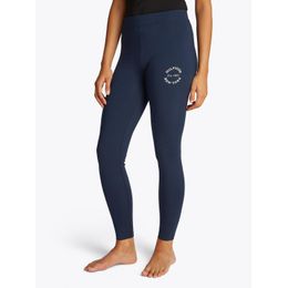 Damen Leggings "COTTON LEGGING", Tommy Hilfiger Underwear, Gr. S, blau, Jersey, Obermaterial: 86% Baumwolle, 14% Elasthan, unifarben, Hosen, mit Logo