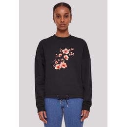 F4NT4STIC Damen Sweatshirt "Rosa Blumenzweig 3D", schwarz, Gr. S, Obermaterial: 65% Baumwolle, 35% Polyester, Sweatshirts, Premium Qualit&auml;t