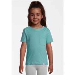 NEWLIFE M&auml;dchen T-Shirt, blau, Gr. 3, unifarben, 100% Baumwolle, Shirts, mit dezenter Brusttasche