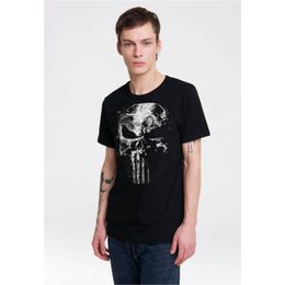 logoshirt Damen T-Shirt "Marvel - Punisher Mercury Skull", schwarz, Gr. XL, bedruckt, 100% Baumwolle, Shirts, mit coolem Print