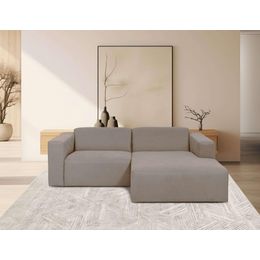 Ecksofa Inosign, B:222cm H:73cm T:154cm, beige, 100% Polyester, Wohnzimmer, Sofas, "Kelani", mit dekorativer Knopfsteppung an den Armlehnen