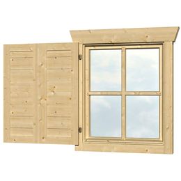 Skan Holz Fensterladen SKANHOLZ, beige, Massivholz, Fensterl&auml;den