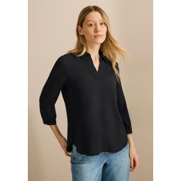 Cecil Damen Klassische Bluse, schwarz, Gr. S, unifarben, Stoff, 56% Viskose, 43% Polyester, 1% Elasthan, Blusen, mit 3/4 Ärmeln