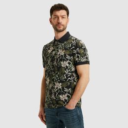 PME-Legend PME LEGEND Herren Poloshirt "Short sleeve polo printed fine pique", grau, Gr. L, geblümt, Jersey, Obermaterial: 100% Baumwolle, Shirts, mit floralen