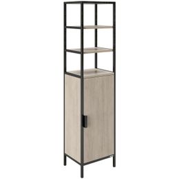Hochschrank Playboy, B:37cm H:150cm T:30cm, schwarz, Holzwerkstoff, Metall, Badezimmer, Schr&auml;nke, "JULIE", Breite: 37 cm