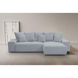 Ecksofa WERK2, B:300cm H:76cm T:150cm, grau, 90% Polyester, 10% Nylon, Wohnzimmer, Sofas, "Riwa, modernes Sofa zum Kuscheln und Entspannen, Breite