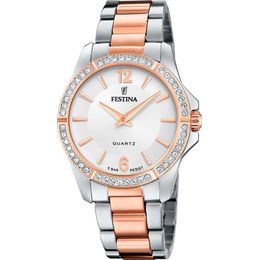 Festina Damen Quarzuhr "Mademoiselle", rosa, Armbanduhren, Armbanduhr, Damenuhr, Edelstahlarmband