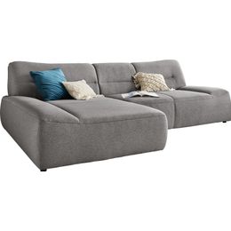 Ecksofa DOMO collection, B:288cm H:81cm T:175cm, grau, Wohnzimmer, Sofas, "Cesena moderne Polsterecke mit flachen Armlehnen, L-Form", fester
