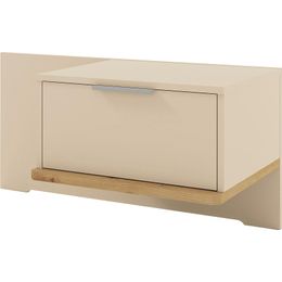 Nachtschrank Musterring, B:90cm H:43cm T:47cm, beige, Holzwerkstoff, Schränke, "Isabelle", verschiedene Farben, Unterboden in Eiche, Maße B50/90 x