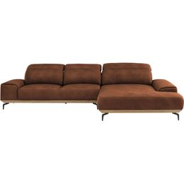 Wohnlandschaft Musterring, B:342cm T:207cm, braun, Sofas, "MR 2490", Fuß Schwarz, Sitzhöhe 46cm, wahlweise mit Funktionen, Maße 342x207 cm