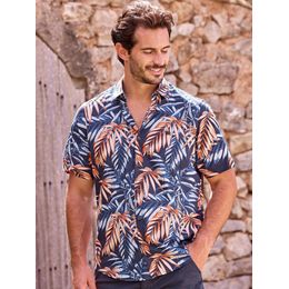 Lerros Herren Kurzarmhemd "Lerros Hawaiihemd, floral gemustert", blau, Gr. XL, 100% Baumwolle, Hemden
