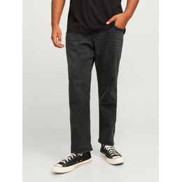 Jack & Jones PlusSize Herren Slim-fit-Jeans "GLENN ORIGINAL", schwarz, Gr. 46, JACK & JONES PLUSSIZE, Abriebeffekte, unifarben, Denim/Jeans, Obermaterial: 70% Baumwolle,