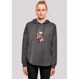 F4NT4STIC Damen Kapuzenpullover "Cozy Winter Skelett", grau, Gr. L, Obermaterial: 100% Baumwolle, Pullover, Premium Qualit&auml;t
