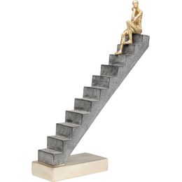 Dekoobjekt KARE DESIGN, B:28cm H:37cm T:7,4cm, gold, Polyresin, Dekofiguren, "Deko Objekt Stairway"