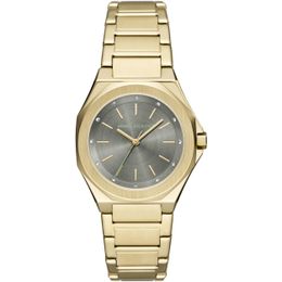 Armani Exchange Damen Quarzuhr, gold, Armbanduhren, Armbanduhr, Damenuhr, Edelstahlarmband, analog, Glassteine