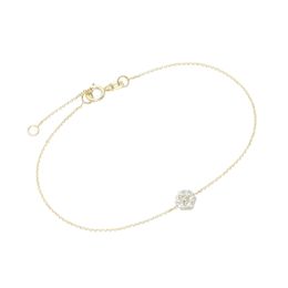 Luigi Merano Damen Armband "Mittelteil Blüte mit Zirkonia, Gold 375", 19,5cm, Gelbgold 375, gold, Gelbgold 375, Armbänder
