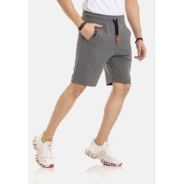 Cipo & Baxx CIPO & BAXX Herren Stoffhose "Shorts", grau, Gr. XXL, unifarben, 80% Baumwolle;15% Polyester;5% Elasthan, Hosen, elastischer Bund mit Kordelzug
