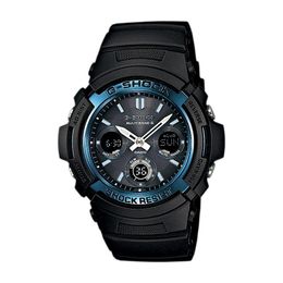 Casio G-SHOCK Kinder Funkchronograph, schwarz, Armbanduhren, Solaruhr, Armbanduhr,Herrenuhr,digital bis 20 bar wasserd.Resinarmband