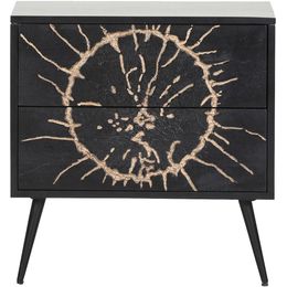 Kommode GUTMANN FACTORY, B:58cm H:60cm T:40cm, schwarz, Massivholz, Wohnzimmer, Sideboards