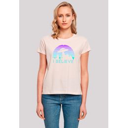 F4NT4STIC Damen T-Shirt "I BELIEVE UFO Alien Raumschiff Retro", pink, Gr. XS, Obermaterial: 100% Baumwolle, Shirts, Premium Qualit&auml;t