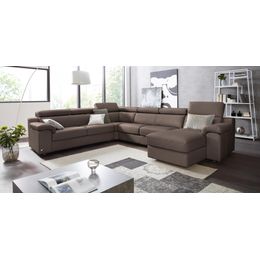 Wohnlandschaft Calia italia, B:360cm H:98cm T:286cm, braun, Sofas, "CS_Mambo, U-Form, Familiensofa, bequem und zeitlos", in Leder, inklusive