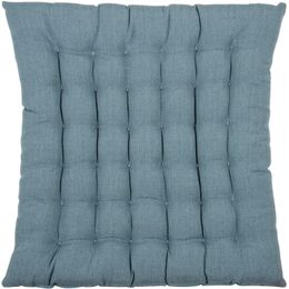 Sitzkissen Pad, B:40cm L:40cm, blau, Baumwolle, Garten, Dekokissen_Sitzkissen_Kissenh&uuml;llen, "LEDA", Made in Europe, 1 St&uuml;ck