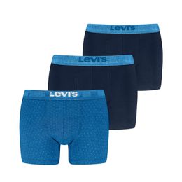 Levi's LEVI'S Herren Boxershorts "LEVIS MEN DENIM INSPIRED BOXER BRIEF 3P ECOM", Gr. S, blau, Obermaterial: 95% Baumwolle, 5% Elasthan, gepunktet,
