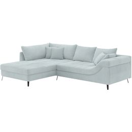 Ecksofa MR. COUCH, B:317cm H:98cm T:228cm, grau, Novaclean Avanti (100% Polyester), Wohnzimmer, Sofas, "Portofino, L-Form", Mit Kaltschaumpolsterung,