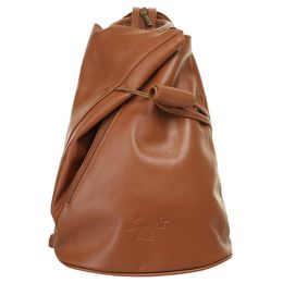Samantha Look Damen Cityrucksack, braun, Leder, Rindsleder, unifarben, Rucksäcke, echt Leder, Made in Italy