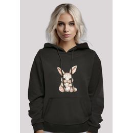 F4NT4STIC Damen Kapuzenpullover "Niedlicher Osterhase mit Ei", schwarz, Gr. XXL, Obermaterial: 65% Baumwolle, 35% Polyester, Pullover, Premium