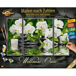 Schipper Kinder Malen nach Zahlen "Meisterklasse Triptychon - Wellness-Oase", bunt, Karton, B:20cm H:50cm, Malvorlagen, Made in Germany