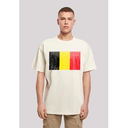 F4NT4STIC Damen T-Shirt "Belgium Belgien Flagge", beige, Gr. XXL, Obermaterial: 100% Baumwolle, Shirts, Print